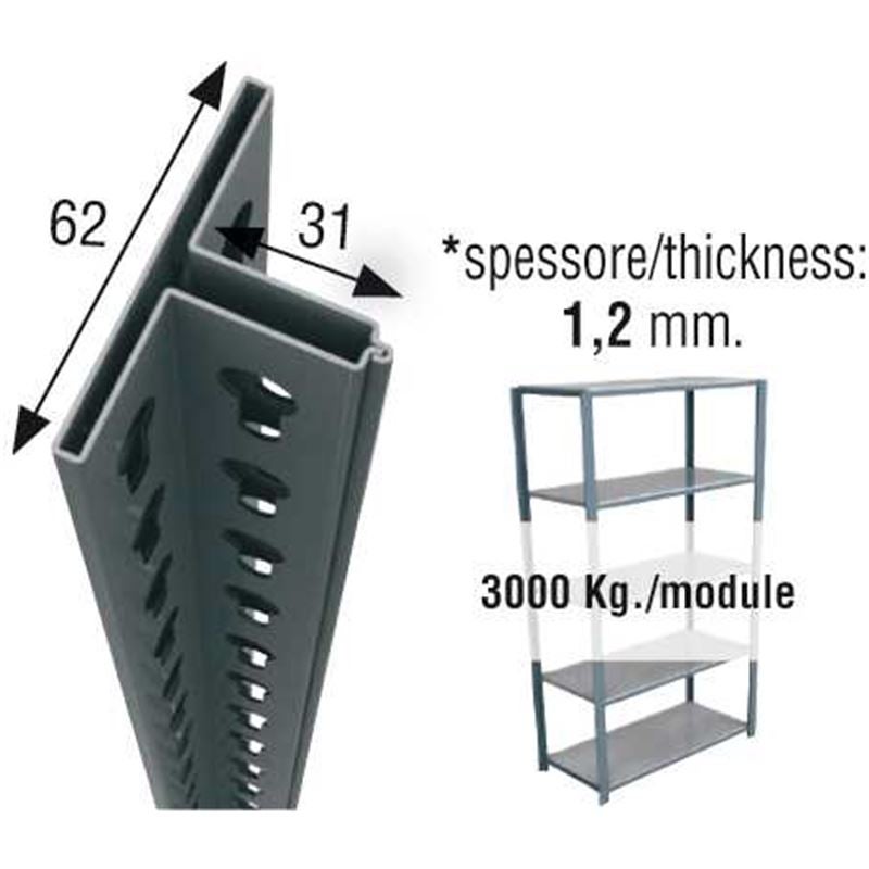 Perfil PERFIL OFFICLICK 2500 GRIS - 31410250012 - Simon Rack | Leroy Merlin