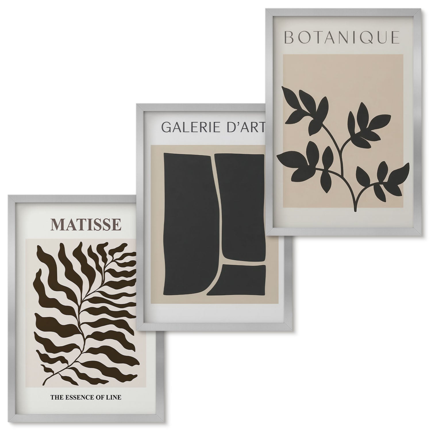 Ensemble de tableaux encadrés - 3 parties | Affiches minimalistes avec ...