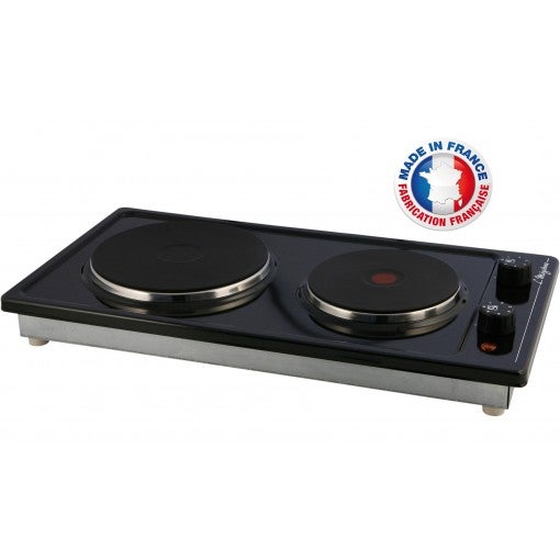 Réchaud table de cuisson noir modulable 2 feux 3000W | Leroy Merlin