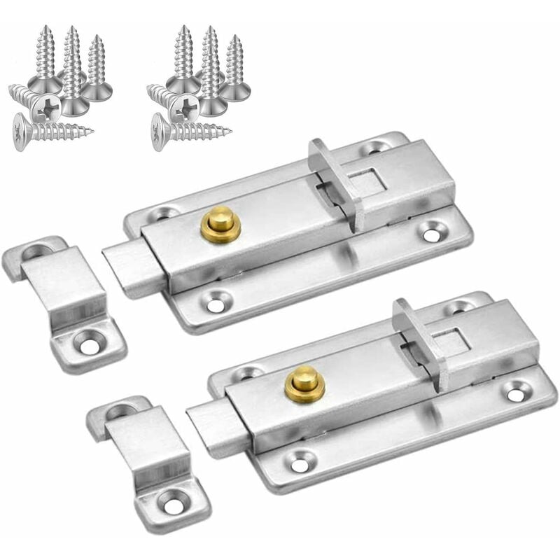 Verrou de porte coulissante, 4 pouces, verrou coulissant automatique à ...