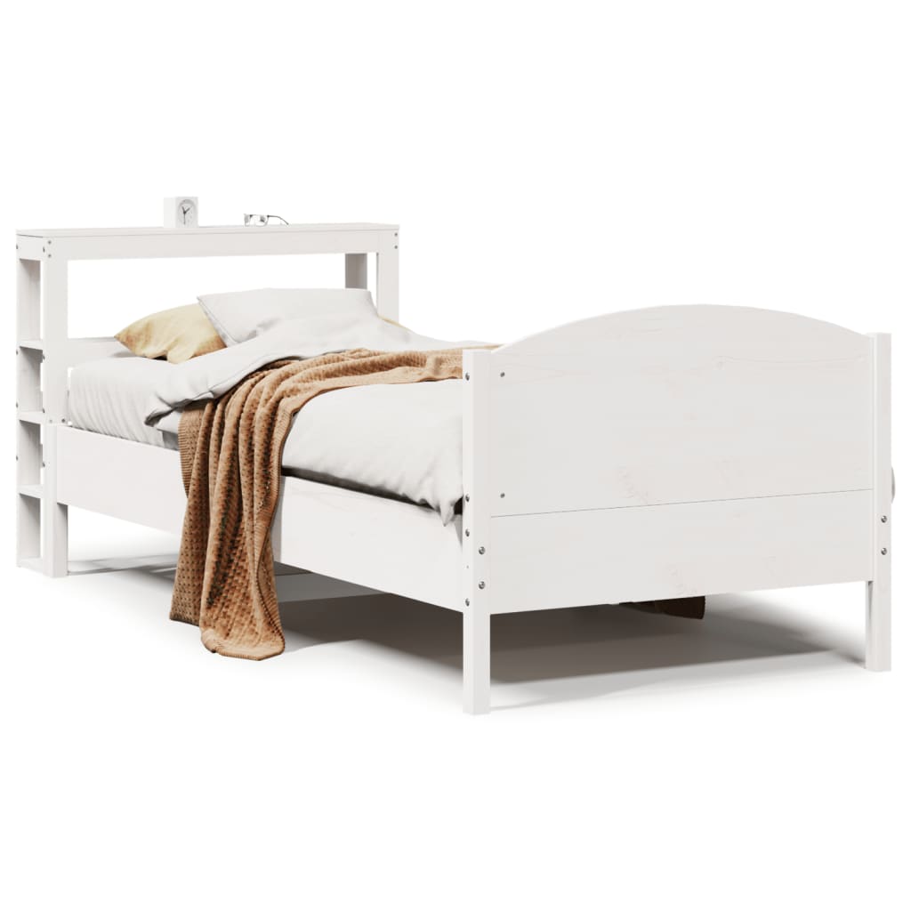 Lit simple | Lit adulte | Cadre de lit sans matelas blanc 100x200 cm ...