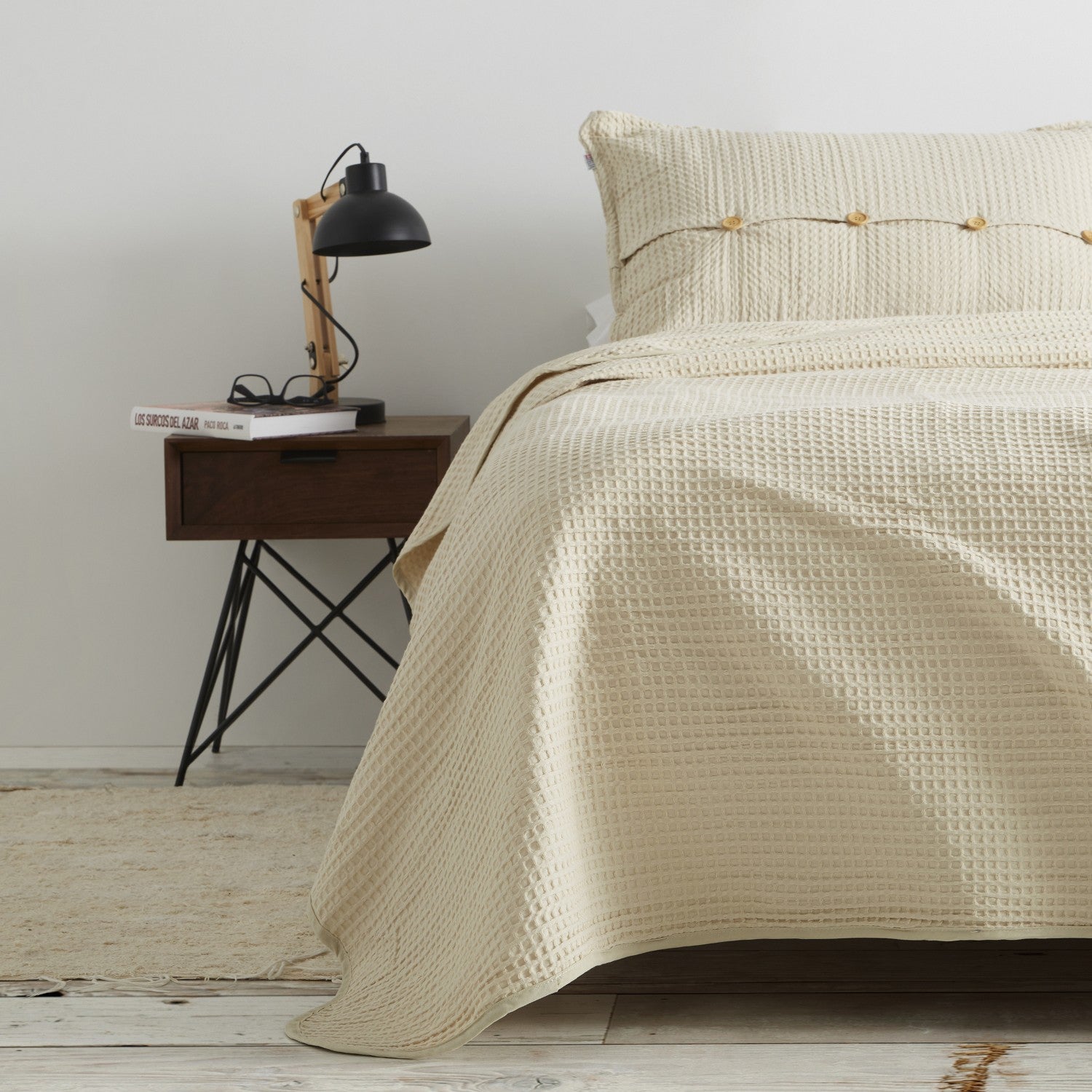 Colcha de algodón Banús crema - 180 | Leroy Merlin