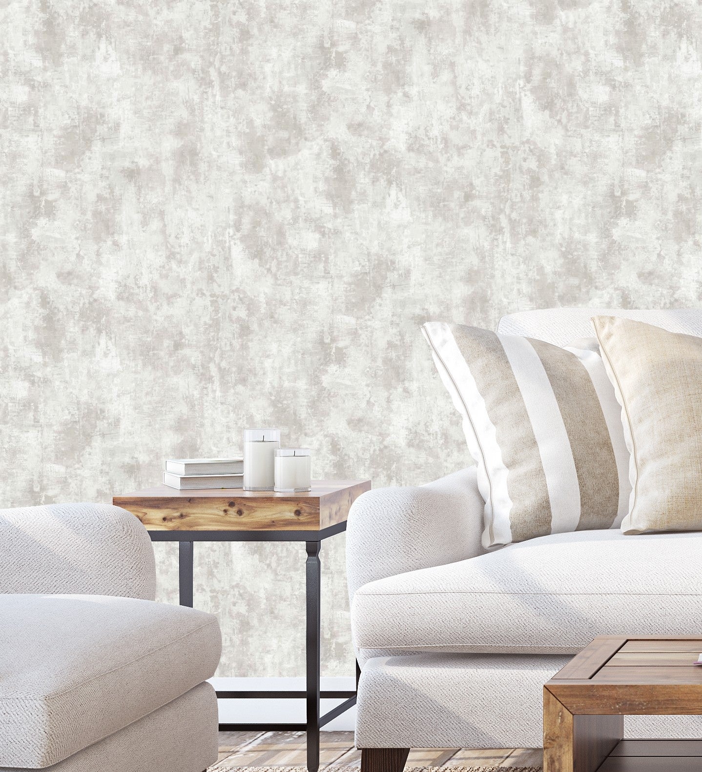 Papel pintado estuco efectos nacarados blanco - Velkan 681969 de GAULAN ...