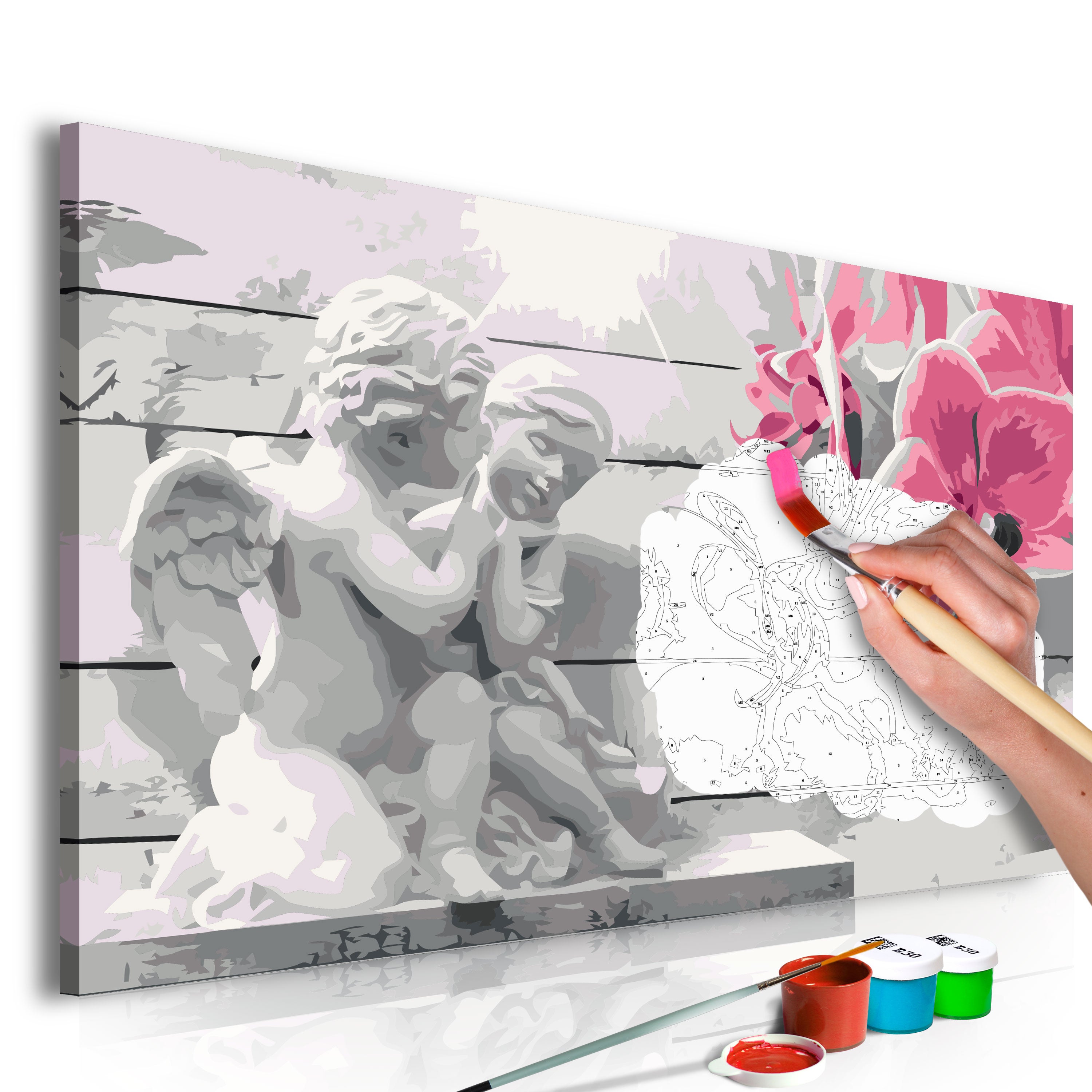 Tableau à peindre par soi-même - Anges (orchidée rose) - 60x40 | Leroy ...