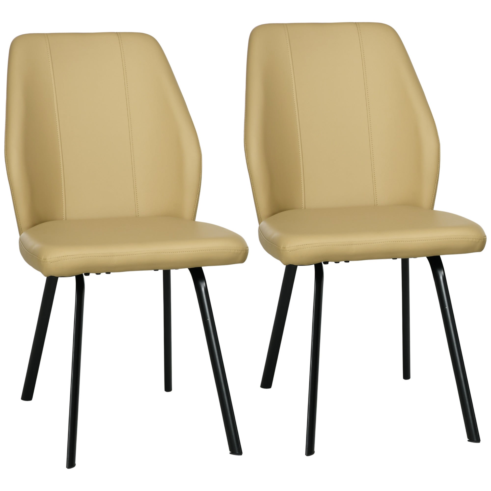 Lot de 2 chaises salon design contemporain noir beige | Leroy Merlin