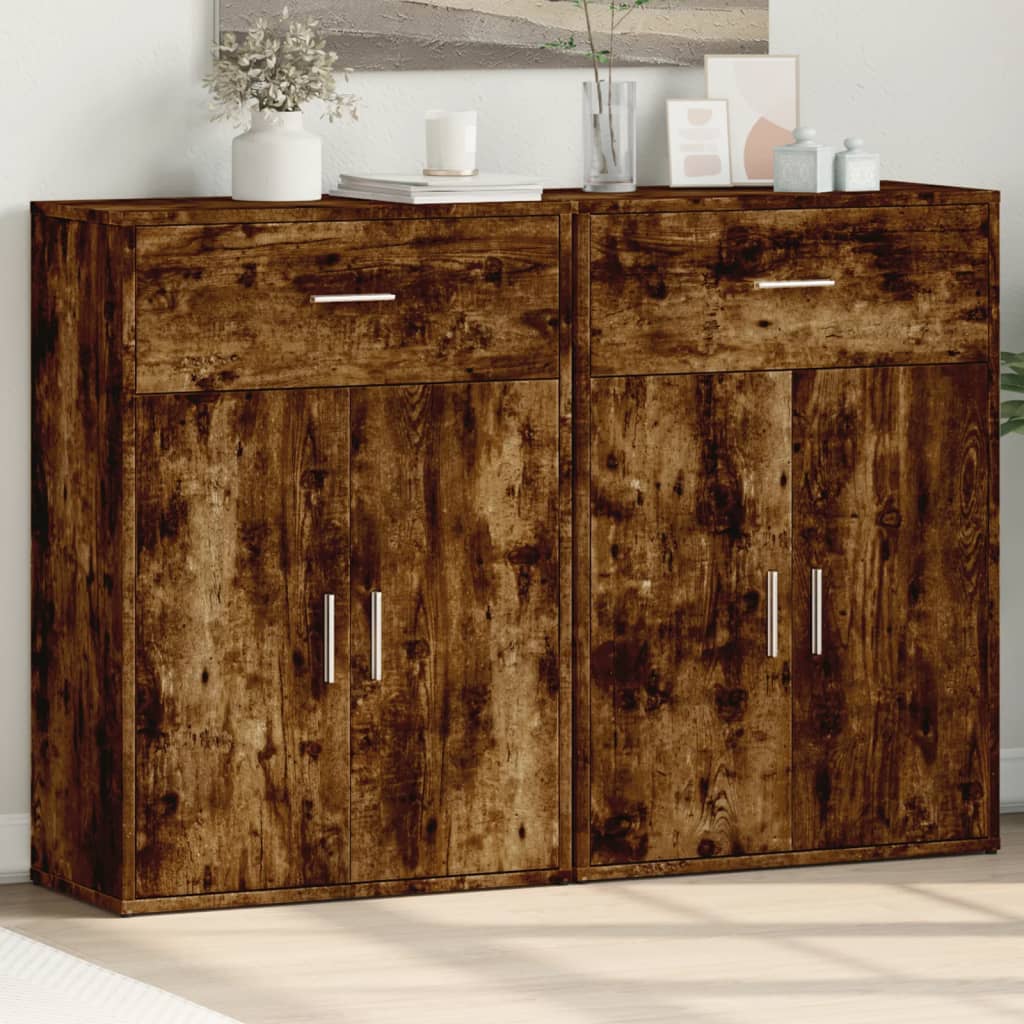 Maison Exclusive - Buffets 2 pcs chêne fumé 60x30x84 cm bois d ...