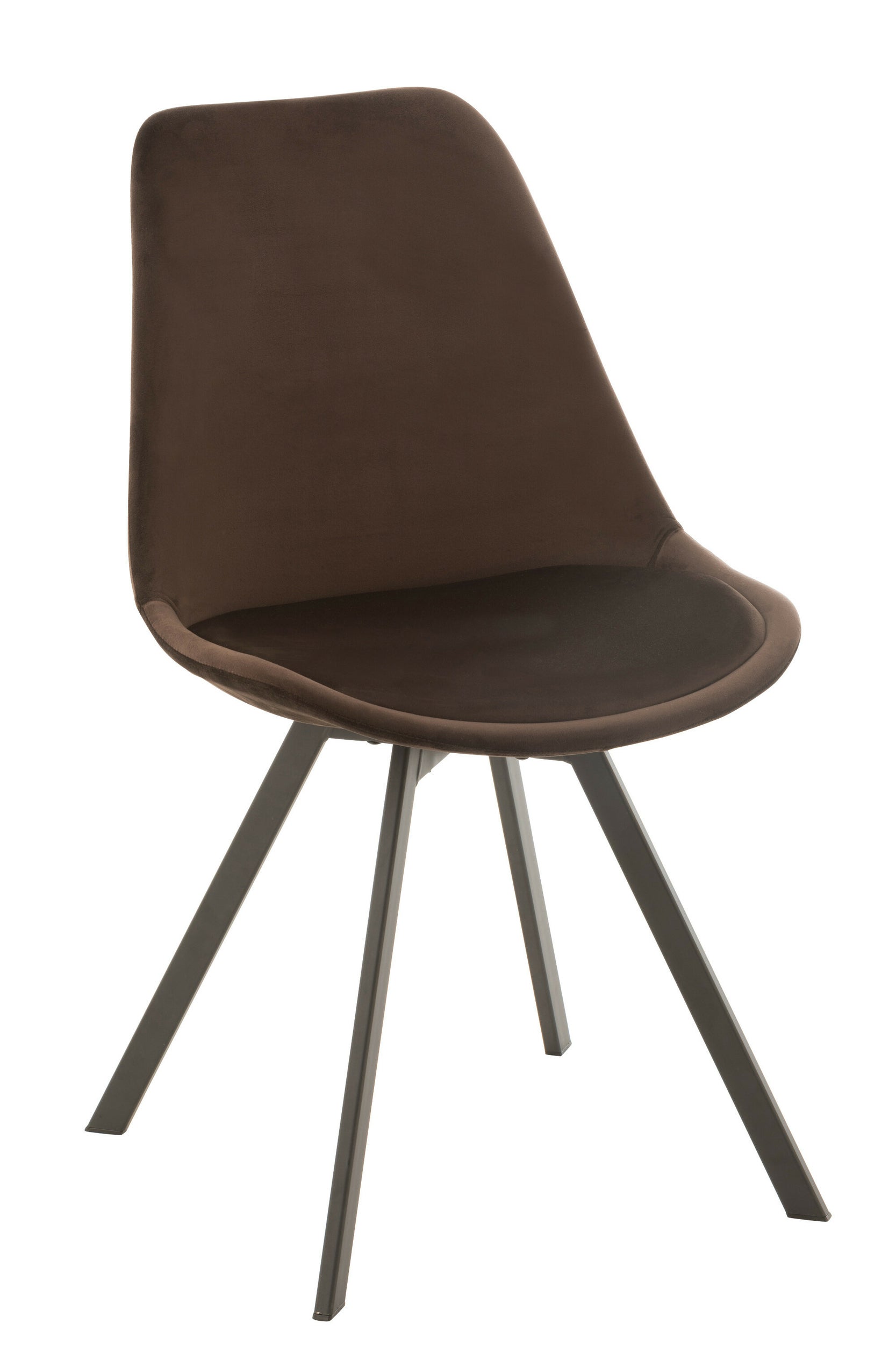 Silla Helena de metal textil marrón oscuro L 55 cm | Leroy Merlin