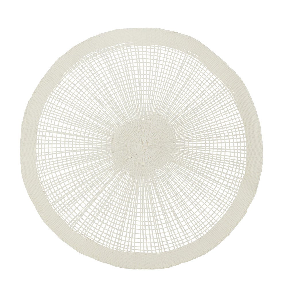 Set de table blanc rond 38 cm Tressé en corde de papier Madam Stoltz ...