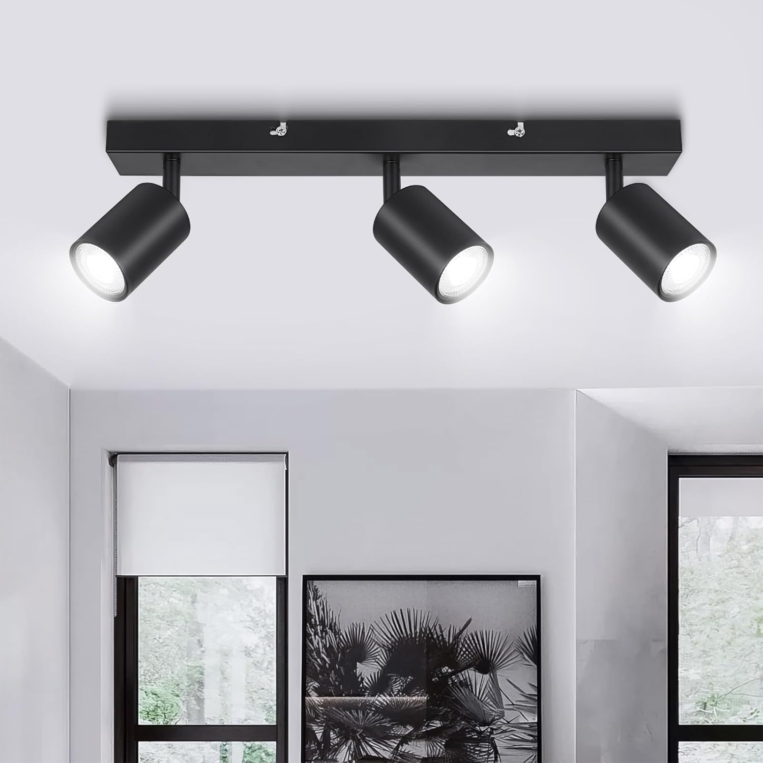 Luminaire Plafonnier Spot Orientable Noir, Moderne Spot Plafond GU10 ...