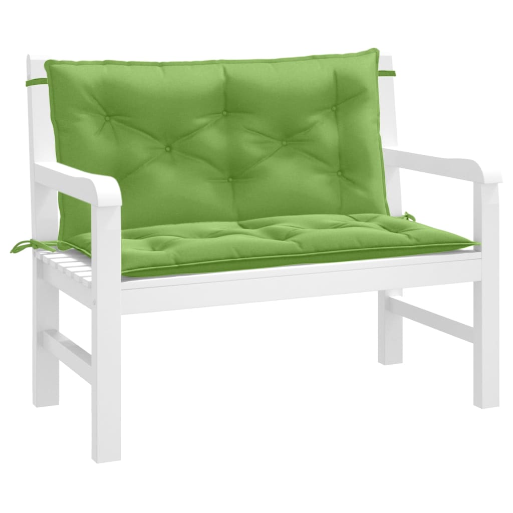 Coussins de banc de jardin lot de 2 vert mélangé tissu | Leroy Merlin