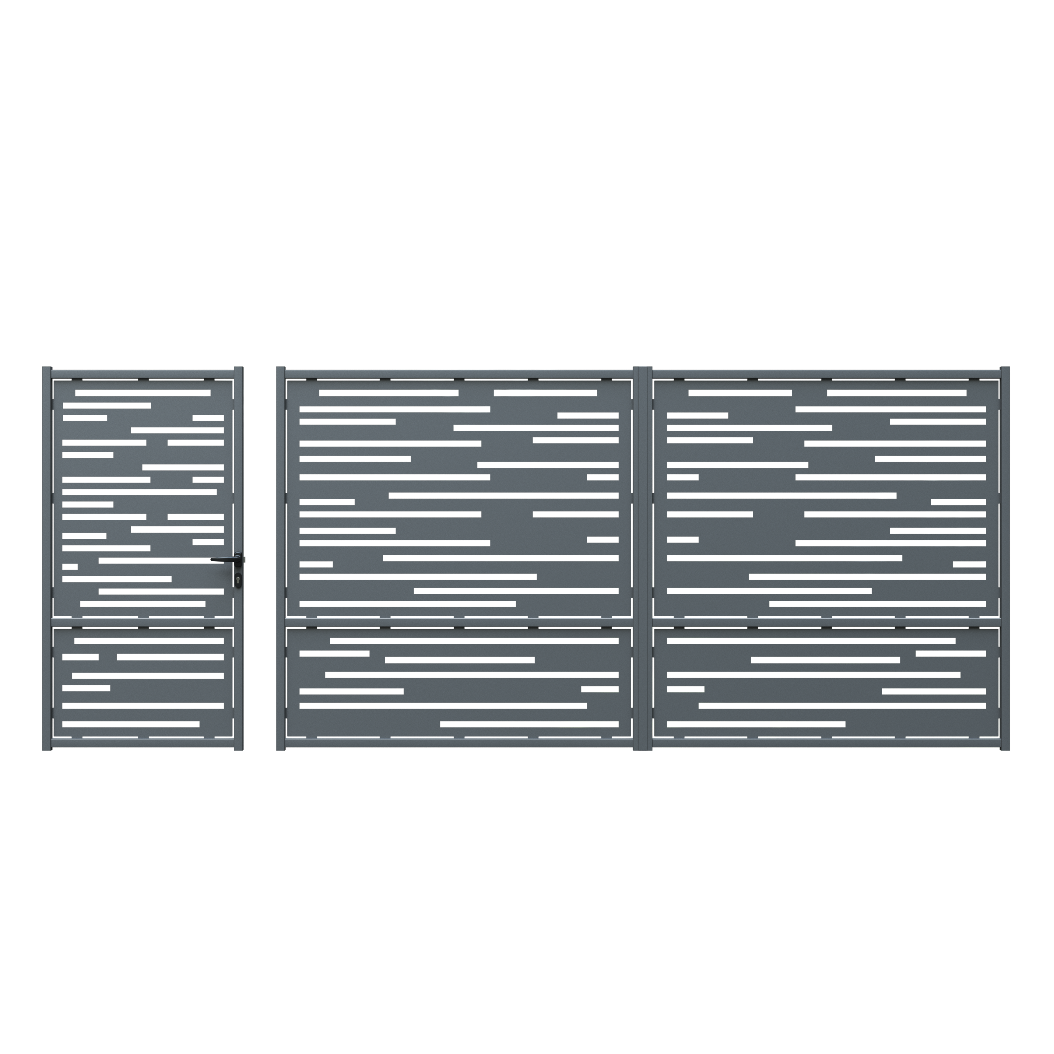 Portail en métal avec panneau décoratif tôle 2 mm modèle 60 noir 387 x ...