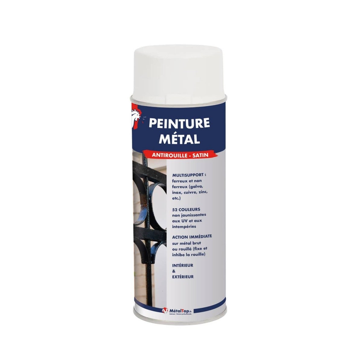 Peinture Metal - Metaltop - Blanc pur - RAL 9010 - Bombe 400mL | Bricoman