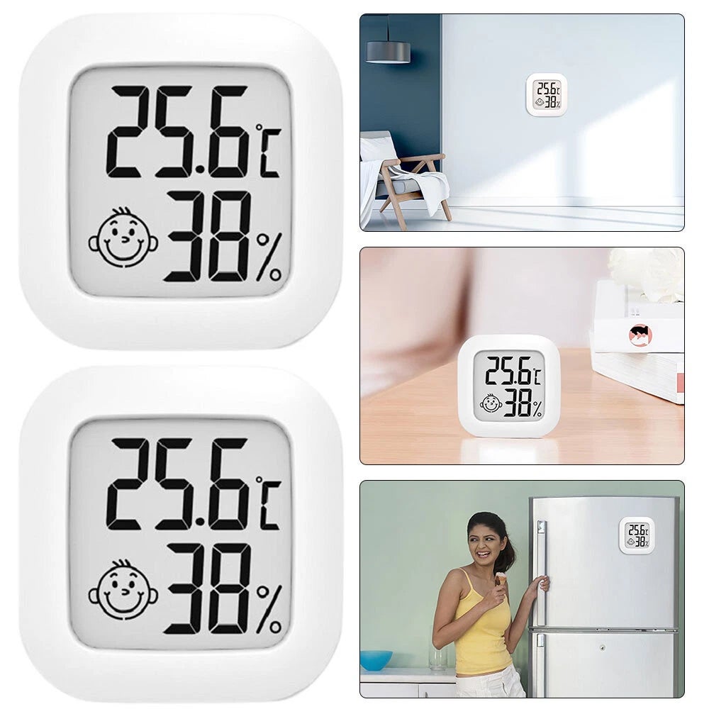 2 termómetros higrómetros digitales mini blanco, con pantalla LCD, para ...