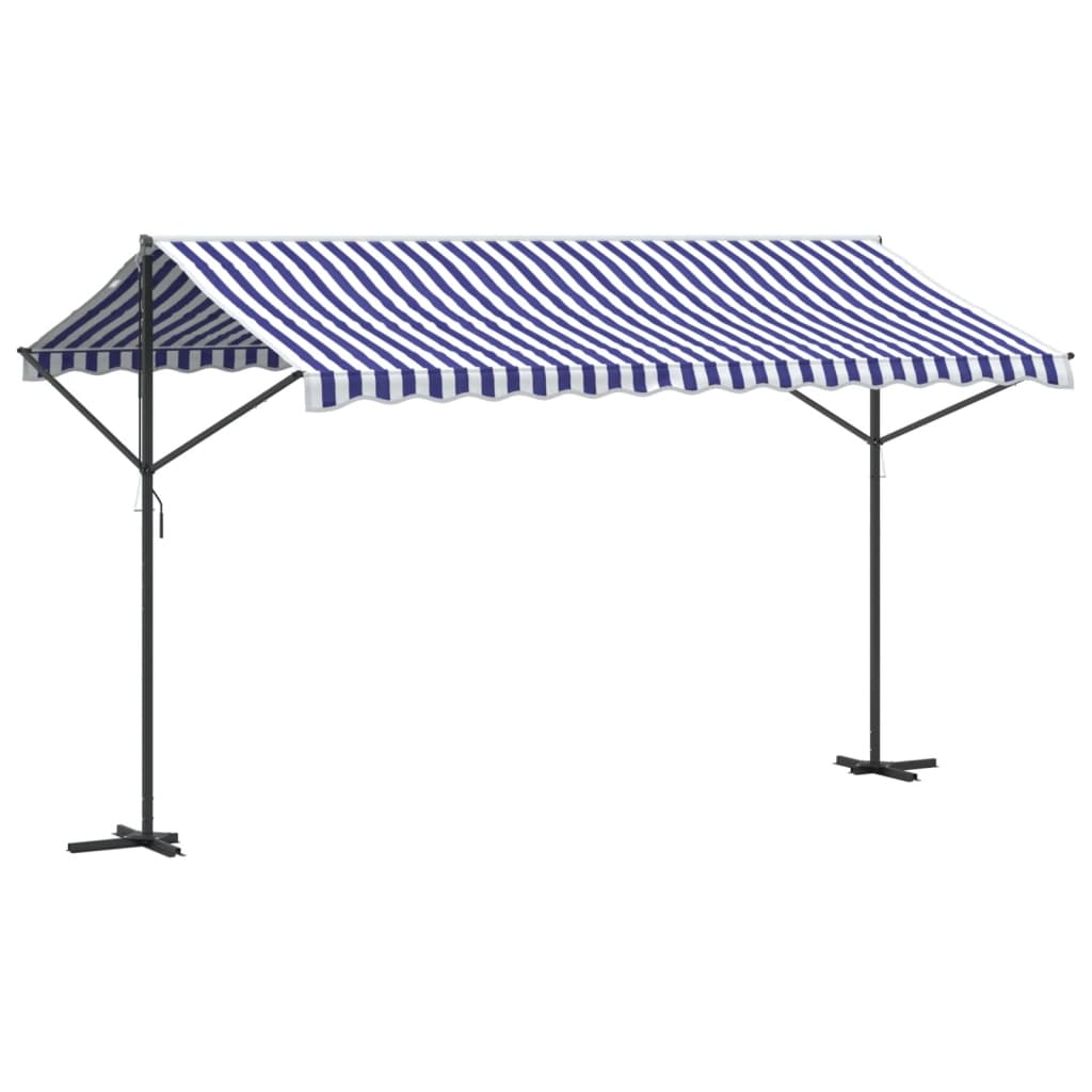 Toldo parasol | Toldo de pie tela y acero azul y blanco 400x300 cm ...