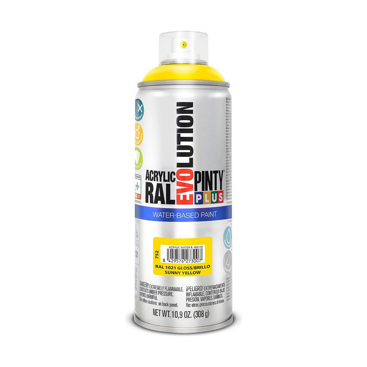Pintura en spray Pintyplus Evolution RAL 1021 Base de agua Sunny Yellow ...