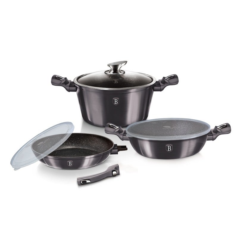 Set de vaisselle avec surface en marbre 6 pcs Carbon PRO Line | Leroy ...