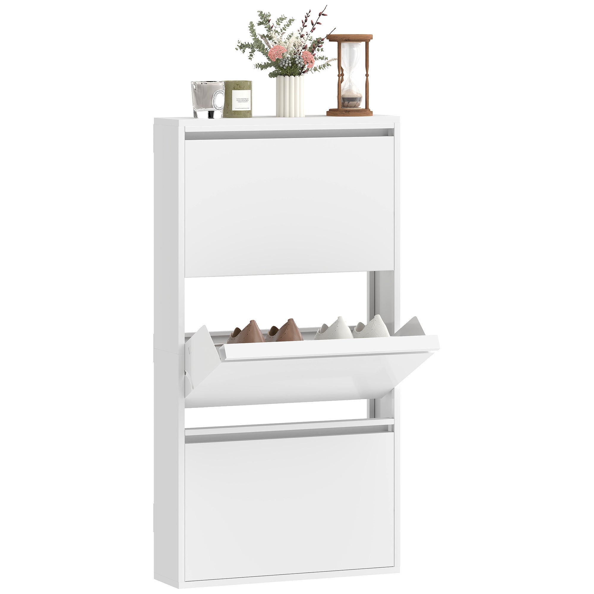 Mueble zapatero estrecho, para 6 pares de zapatos, de metal, color ...
