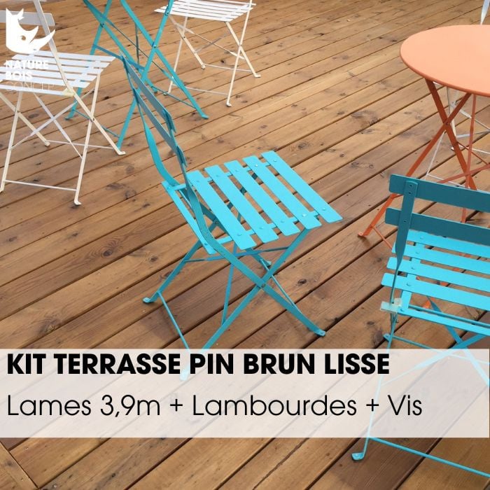 Kit terrasse complet - PIN BRUN - AB LISSE - Ep.27 mm x l.145 mm - L.3 ...