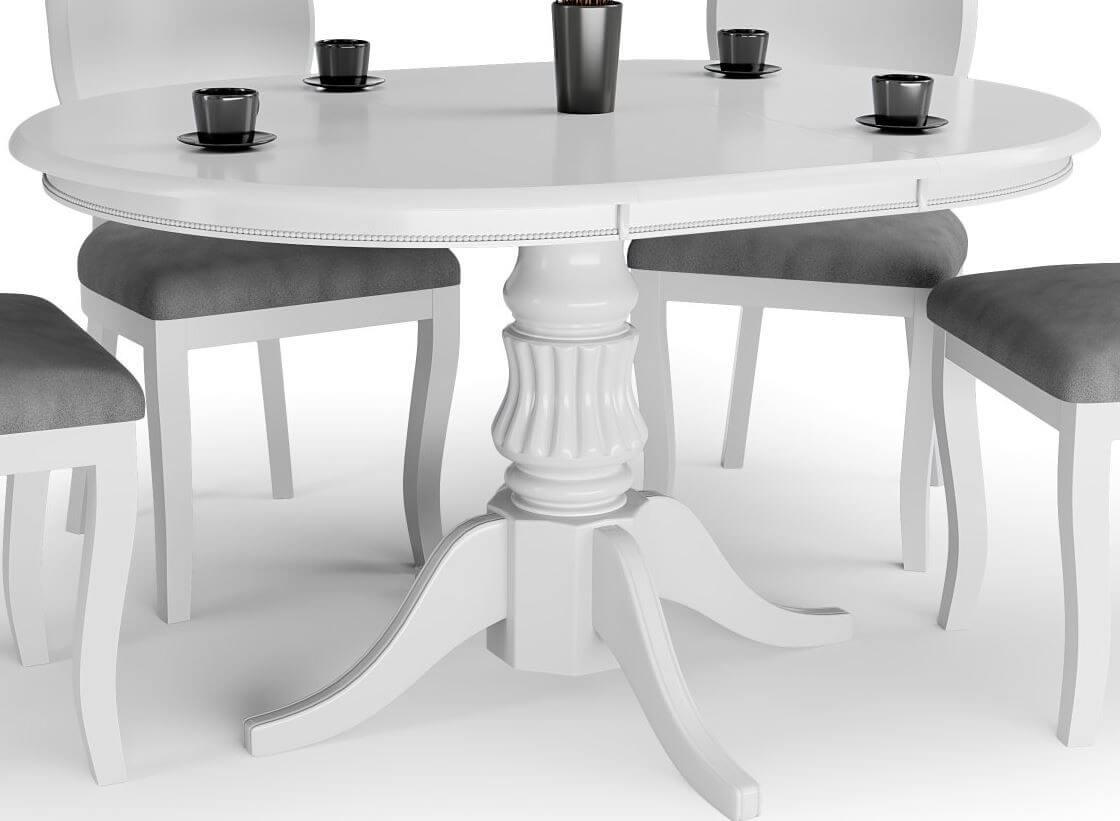 Table blanche ronde extensible avec pied central Windsor | Leroy Merlin