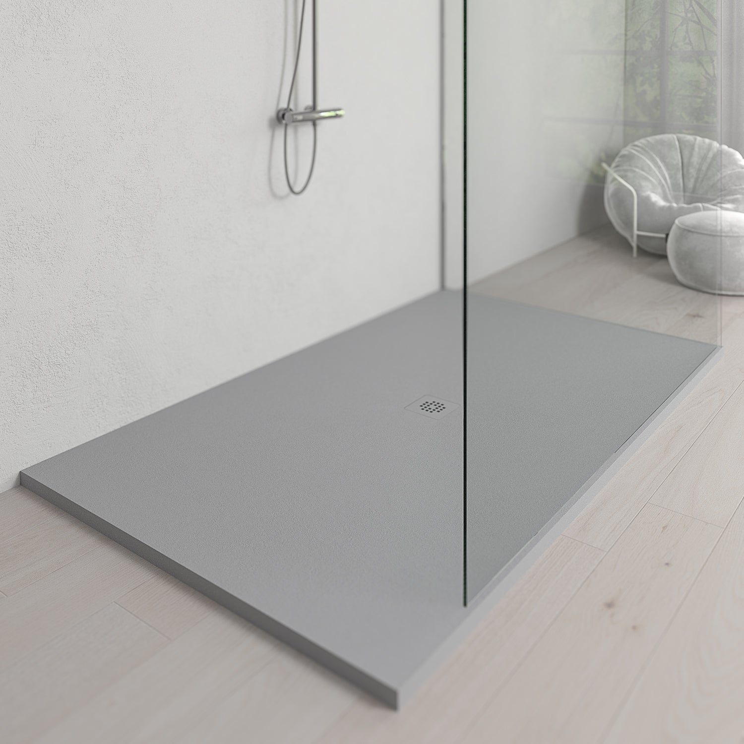 Receveur de douche XXL extra large 110x200 SIGNES GRIS en résine ...