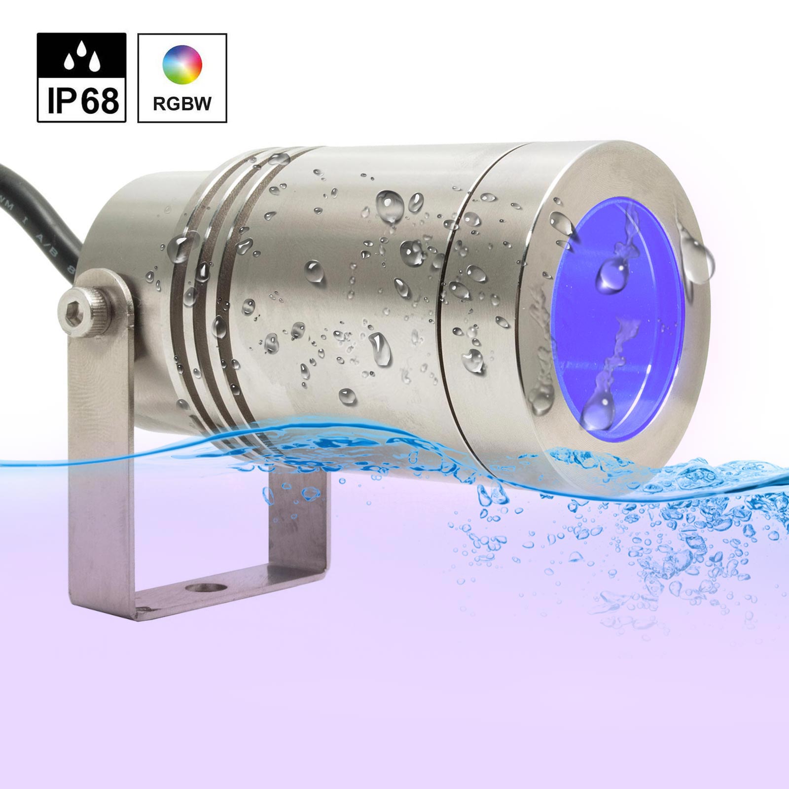 Mini foco LED 24V IP68 RGB 4000K soporte orientable 4W DMX RGBW luz ...