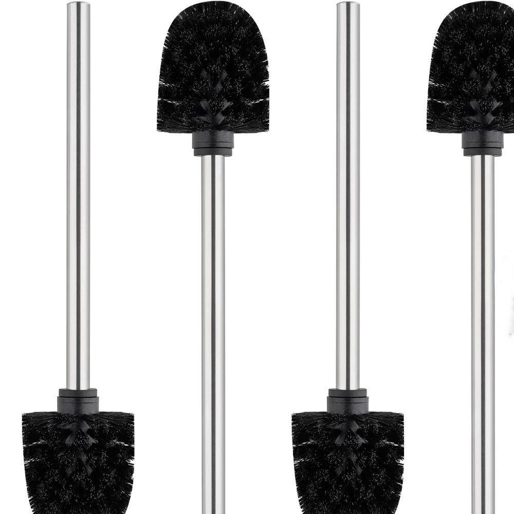 Brosse WC Classique 4 Pièces, Manche en Acier Inoxydable, Tête de ...