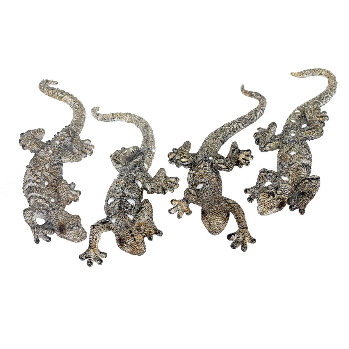 By SIGRIS Lagarto 4 Diferentes Plateados Incluye 4 Unidades Figuras ...