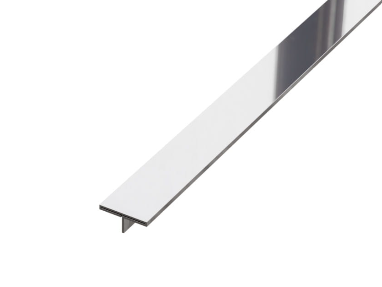 Profilé décoratif TS en acier inoxydable argent poli - 15 x 2700mm ...