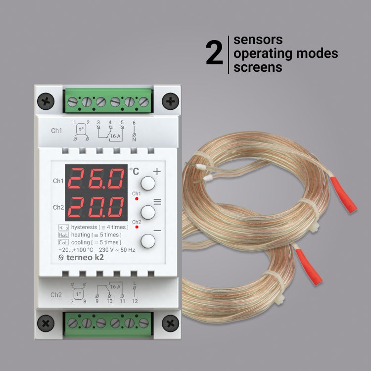 Terneo K2 - Termostato de dos canales para Sistemas de Calefacción y ...