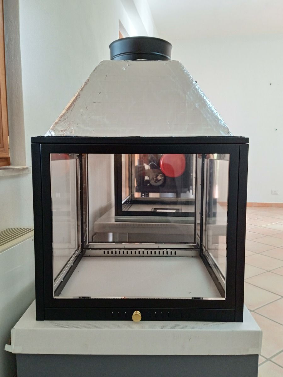 Puertas de chimenea de cuatro lados con campana para la construcción de ...