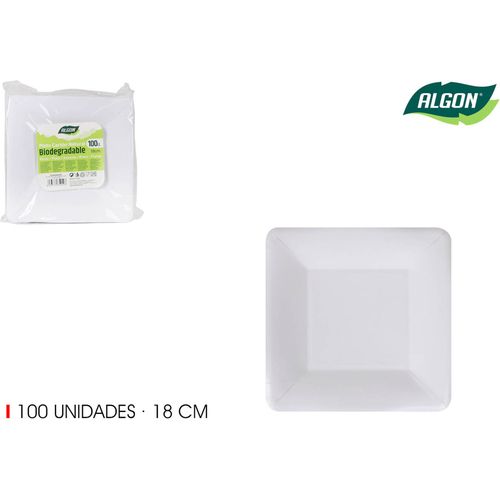 SET DE PLATOS RECTANGULARES 100 UNIDADES DE CARTÓN DESECHABLE COLOR ...