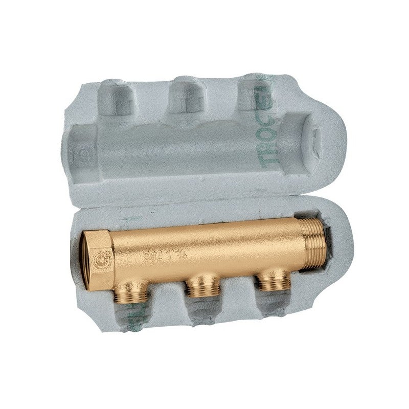 CALEFFI 650 Collettore Semplice Componibile 4 Derivazioni 1 1/4" x 3/4" con Coibentazione ...