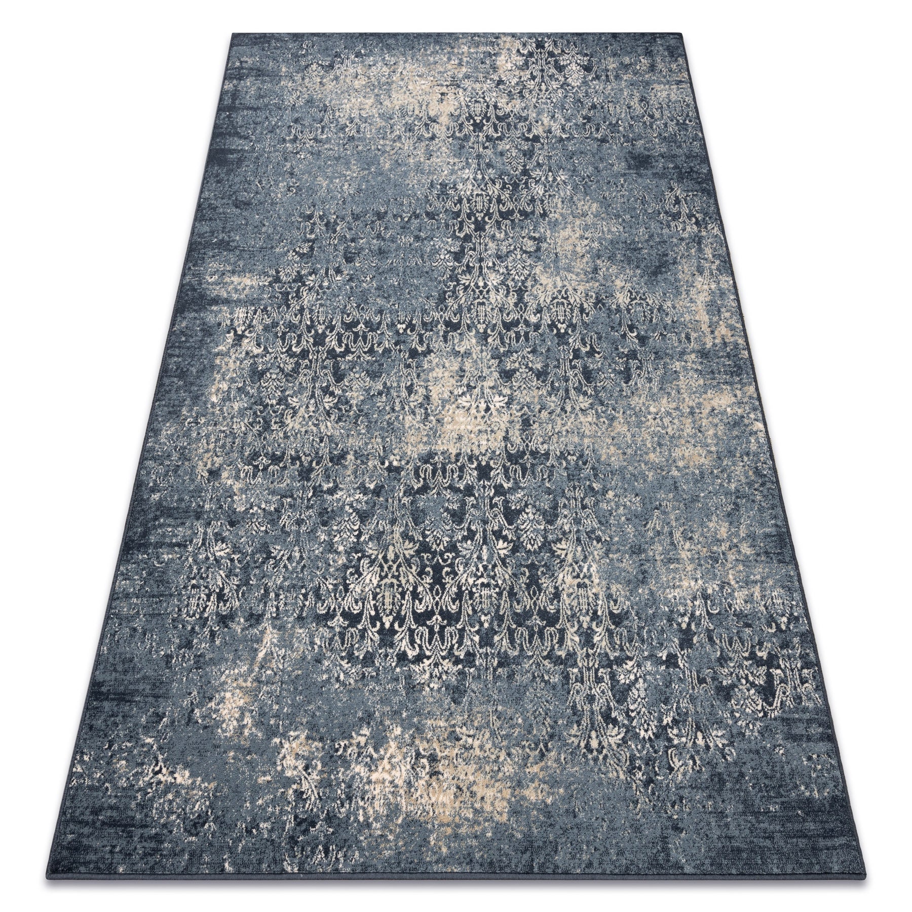 Alfombra de lana NAIN vintage 7010/50911 azul oscuro / beige 200x300 cm ...