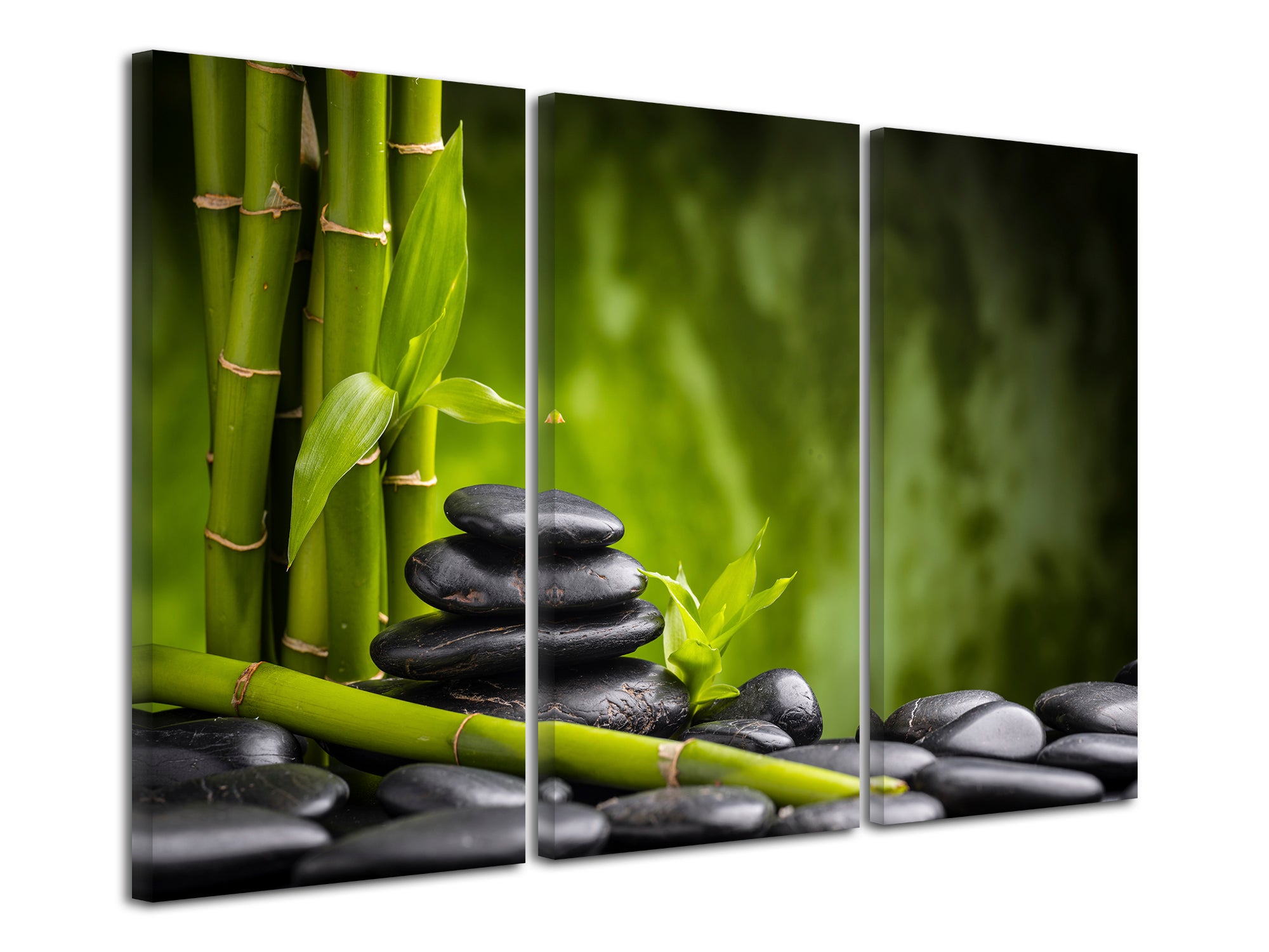 DECLINA, Tableau toile imprimée Zen, Tableau deco Zen Galets et Bambou, 90x60 cm | Leroy Merlin