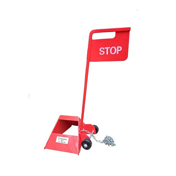 5 Cales roue acier avec panneau STOP et roulettes - Hauteur 0.80m - CR ...