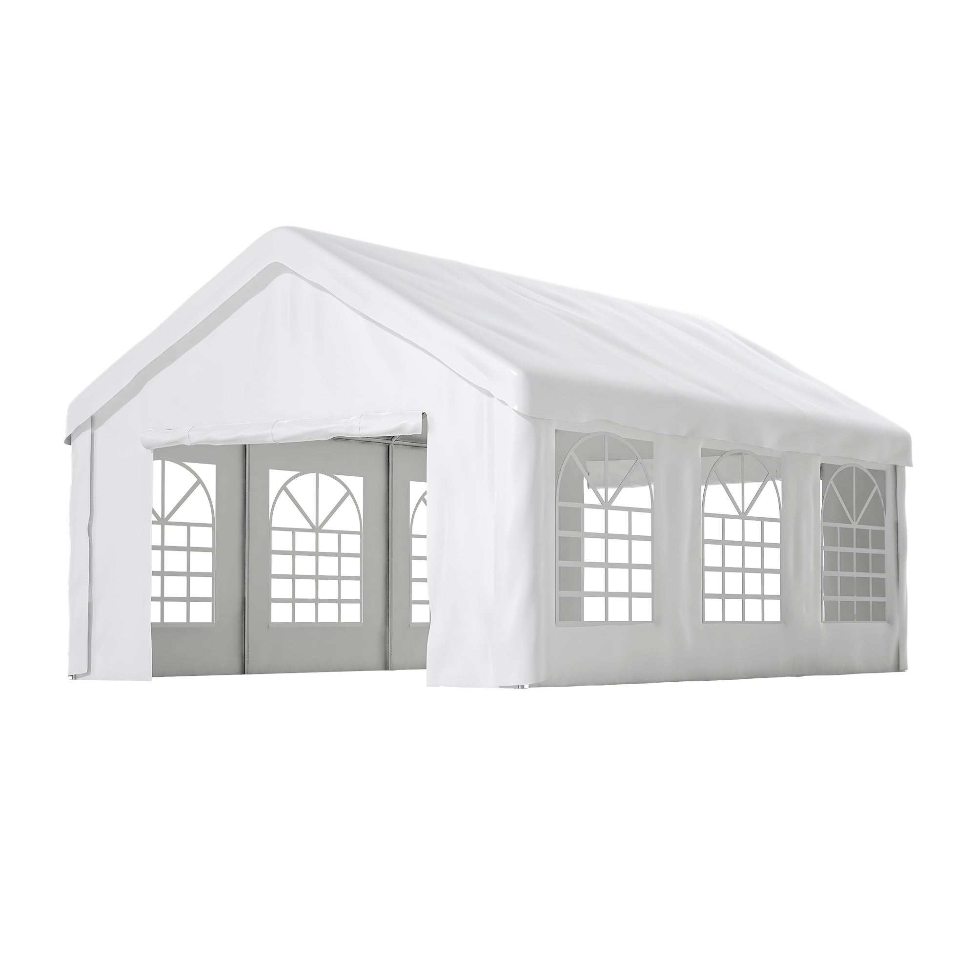 Tente Garage 3x6m Traversante - Abri Voiture avec 2 Portes Enroulables ...