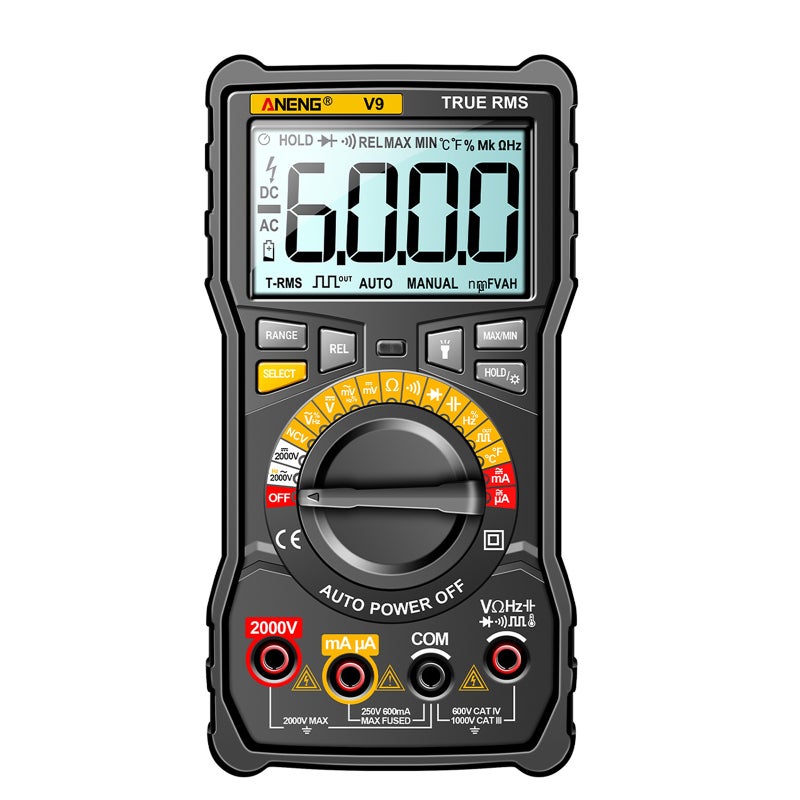 Probador digital inteligente profesional con 6000 cuentas, voltaje de ...