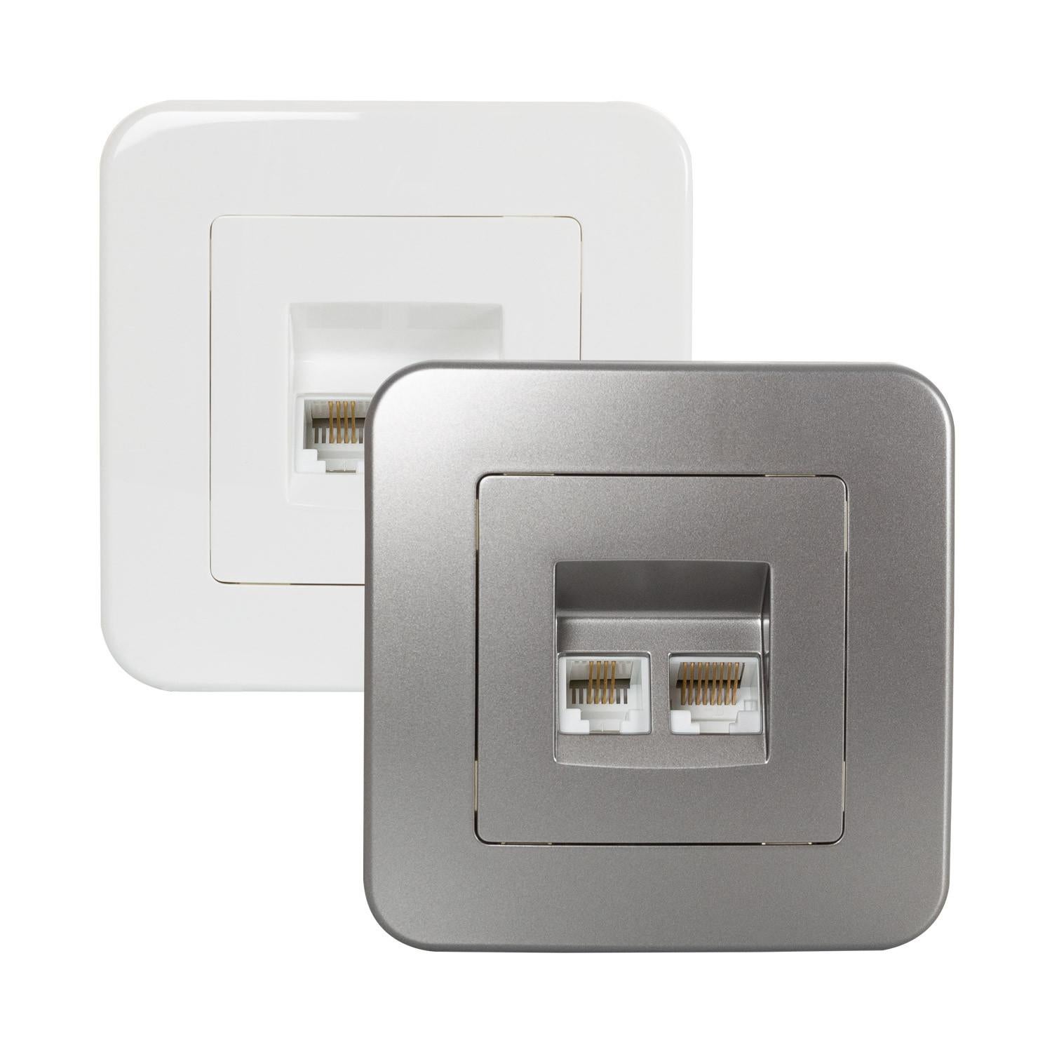Prise RJ45 Internet+ RJ11 Téléphone Classic Blanc | Leroy Merlin