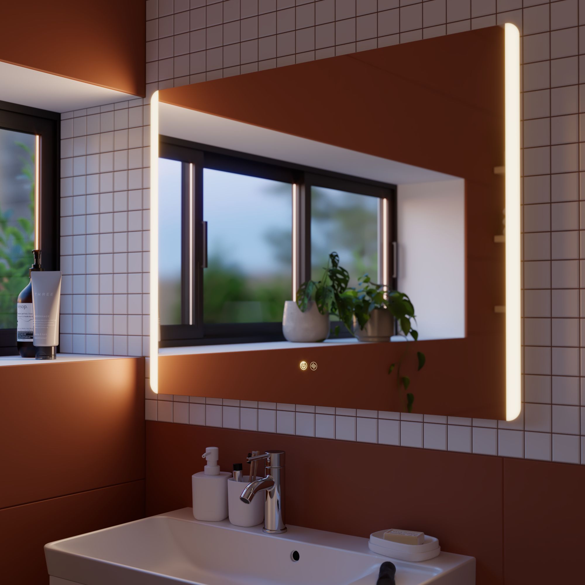 Espejo luminoso rectangular An. 90 x Al. 70 cm Easy | Leroy Merlin