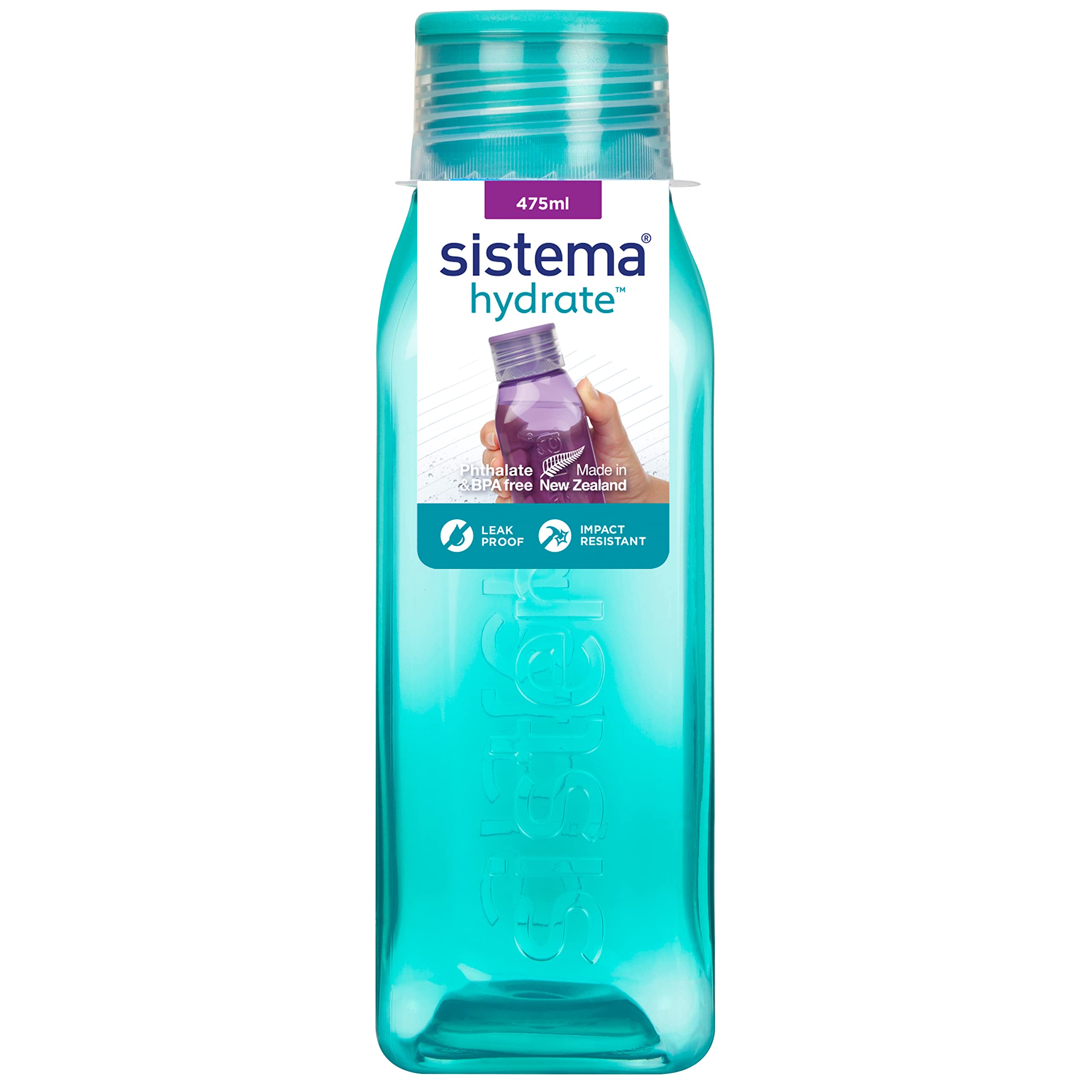 Sistema Bottle Square Bottiglia d'Acqua, impilabile, 470 ml, Assortiti ...