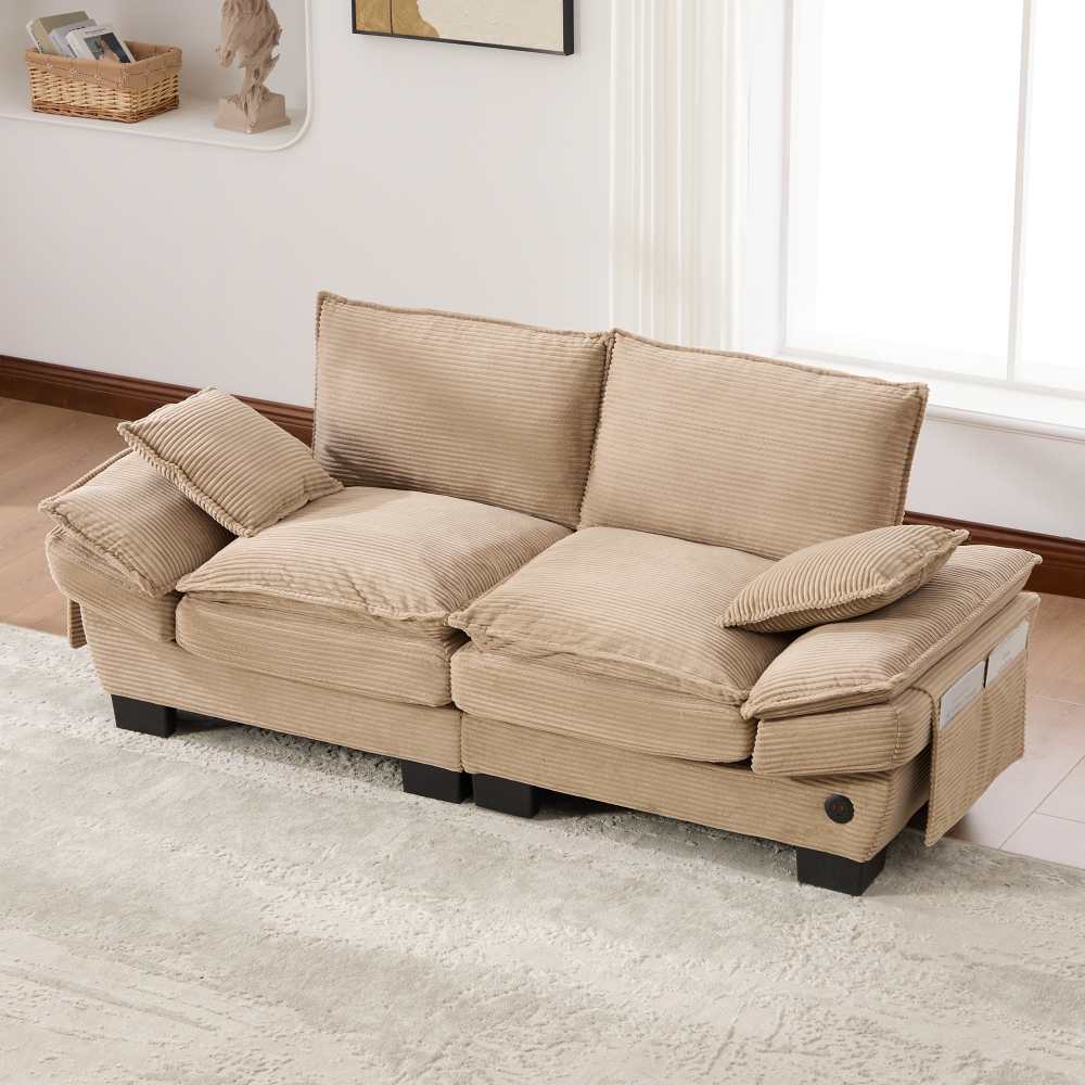 Canapé modulable 2 places avec large assise ergonomique, mousse haute ...