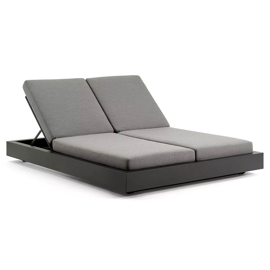 Lit de piscine double luxe en aluminium - COMO BED NOIR | Leroy Merlin