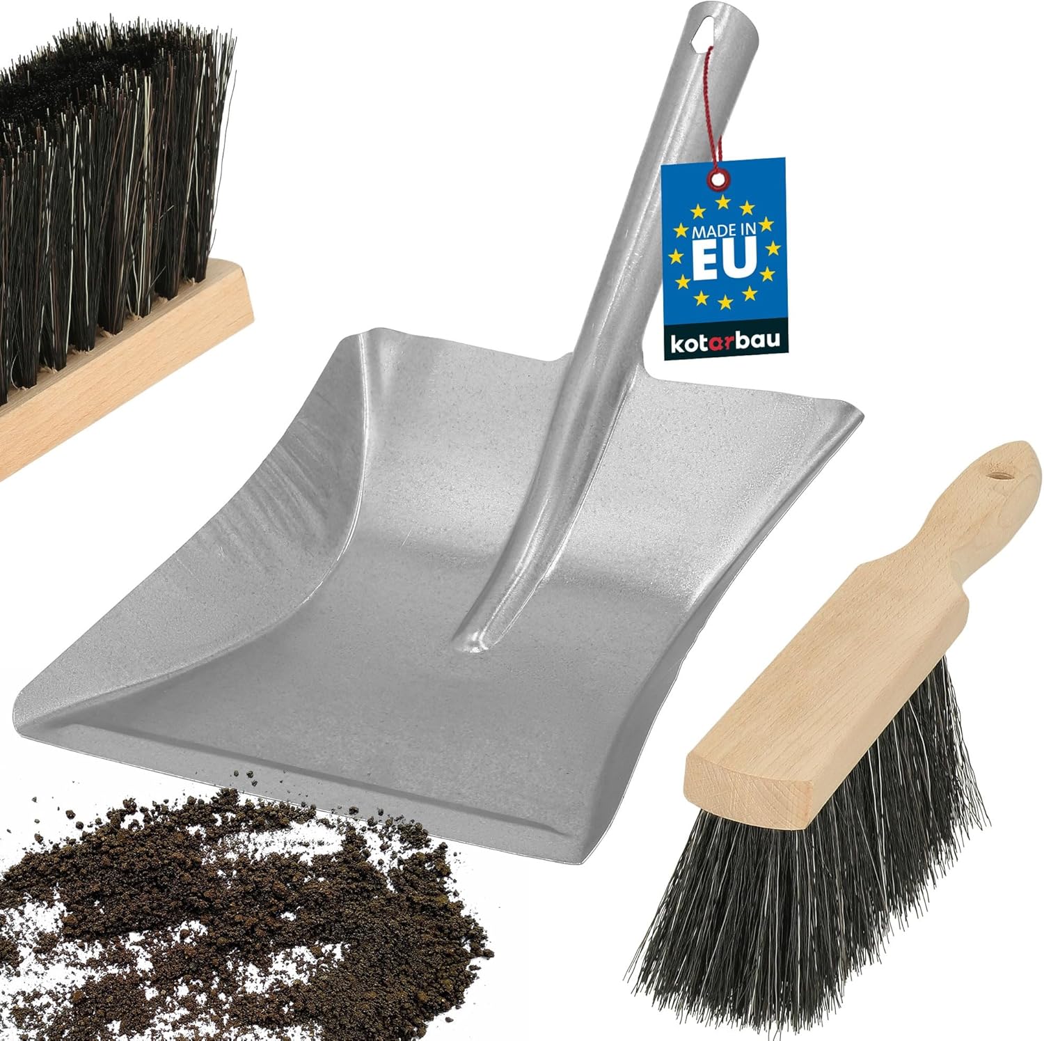 Balayette et Pelle avec Manche Acier Galvanisé - KOTARBAU | Leroy Merlin