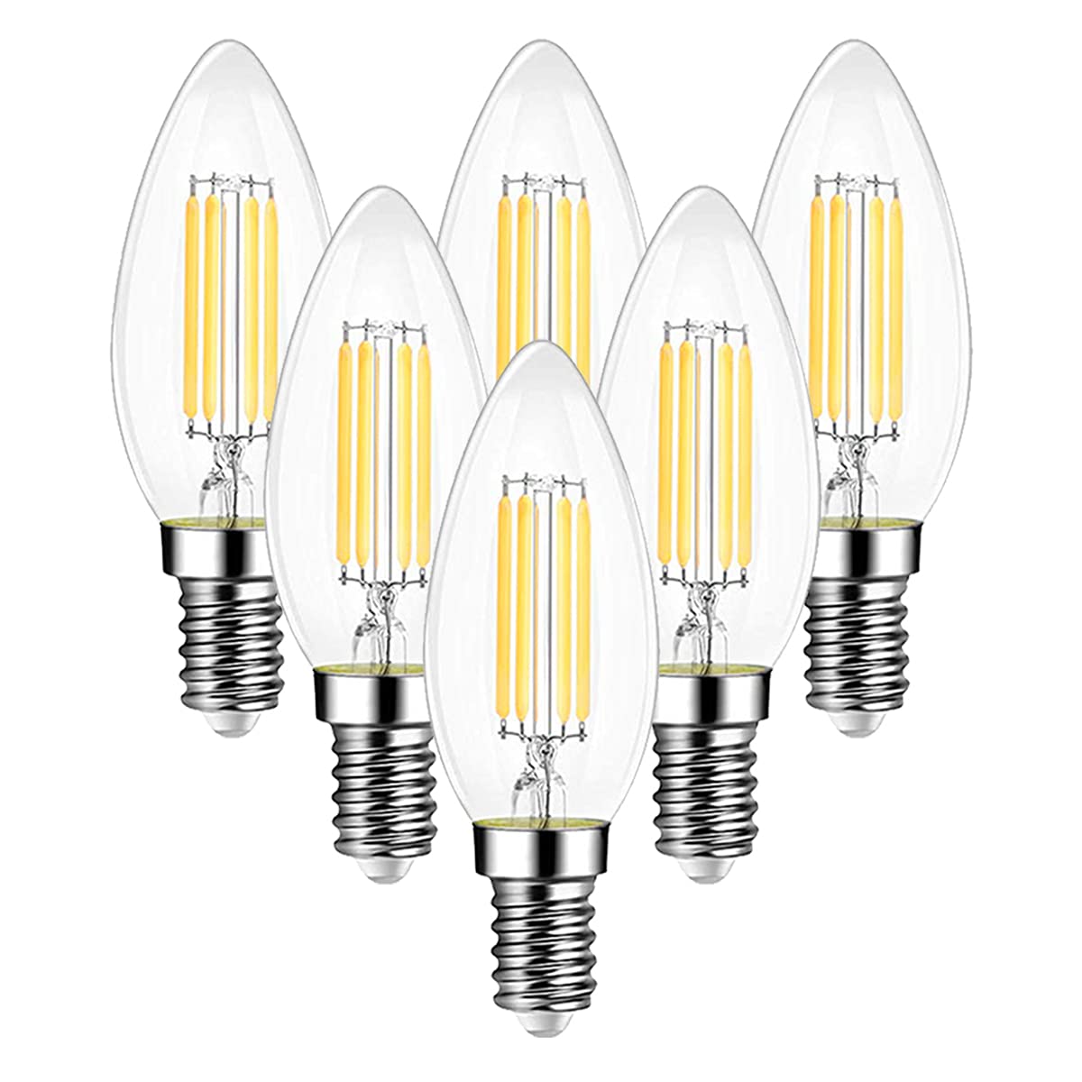 Ampoule LED Filament Vintage E14,6W équivalent 60W,Blanc Chaud 2700K ...