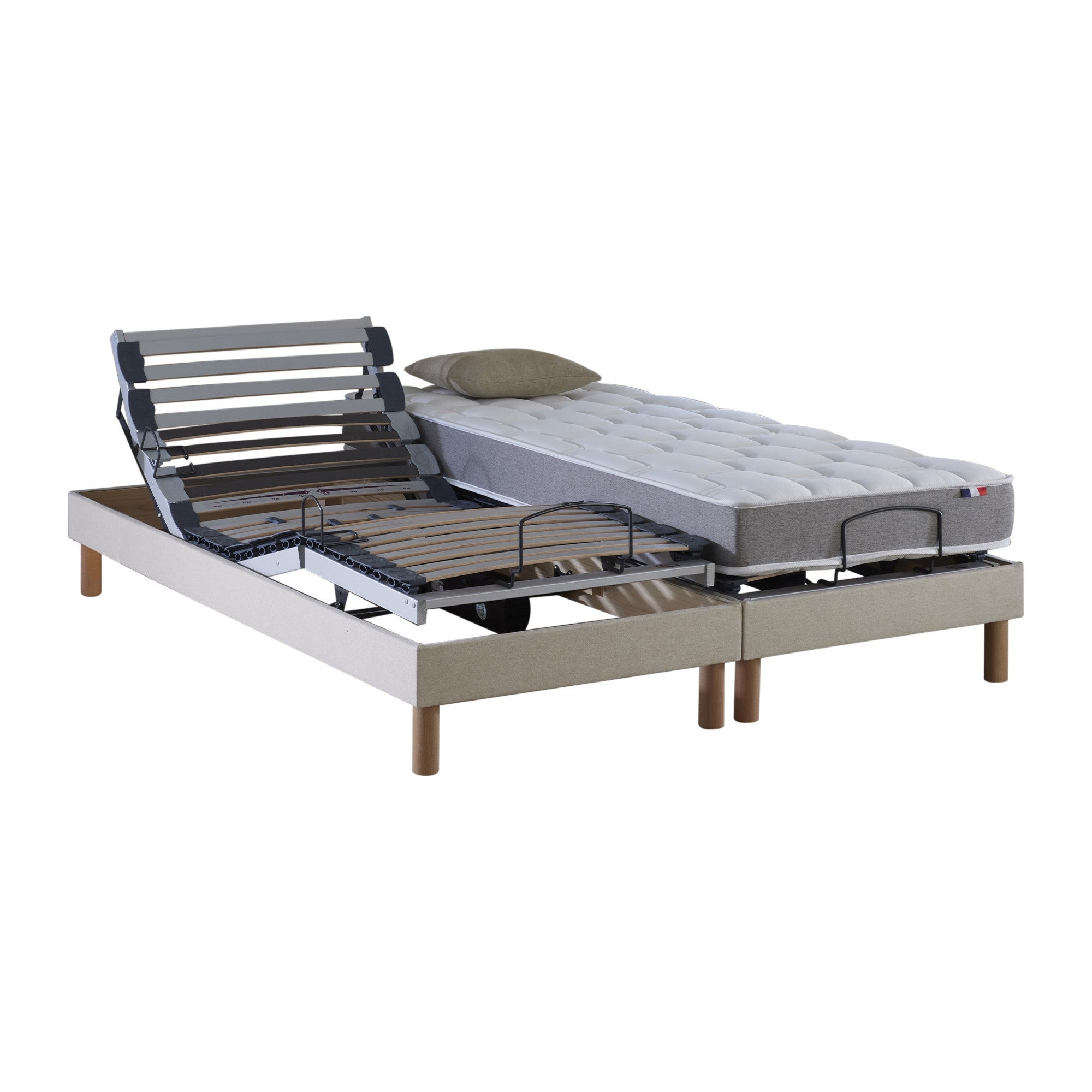 Ensemble literie électrique relaxation matelas mousse 2x90x200 | Leroy ...