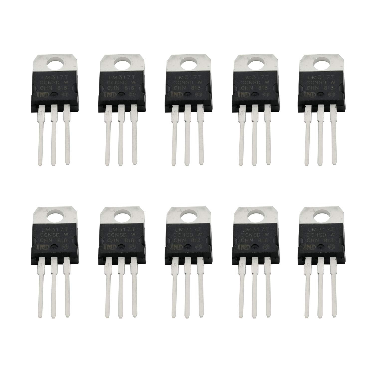 10PCS LM317T LM317 Régulateur de tension à trois bornes réglable TO-220 ...