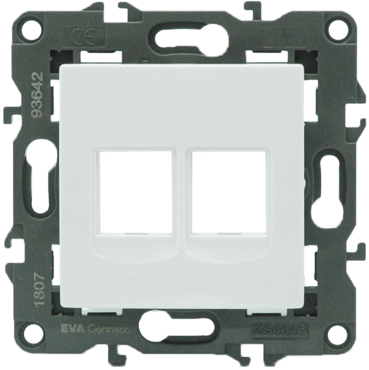 PRISE RESEAU RJ45 DOUBLE SANS NOYAU - 'NOVA' - 93642 | Leroy Merlin