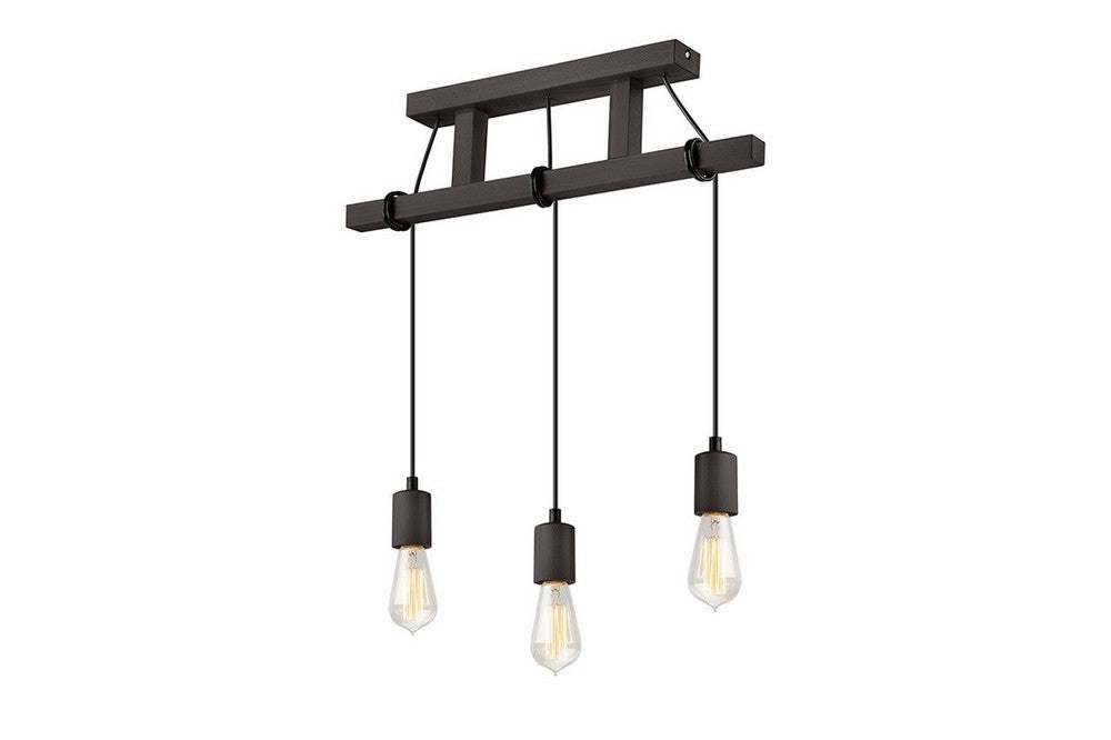 Lamkur Leon Industrial Plafonnier bar suspendu Wengé, 3x E27 | Leroy Merlin