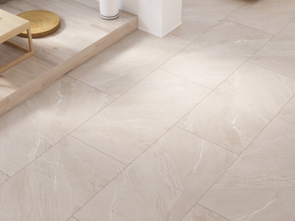 Carrelage sol / mur effet marbre beige LAGOM SAND l.60 x L.120 cm Mat ...