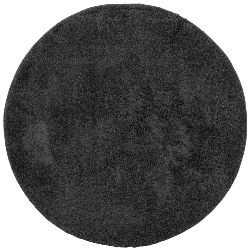 Tapis shaggy à poils longs moderne PAMPLONA anthracite ? 120 cm | Leroy Merlin